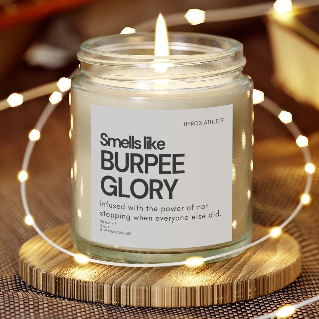 Funny Hyrox Candle - Smells Like BURPEE GLORY | Premium Coconut Apricot ...
