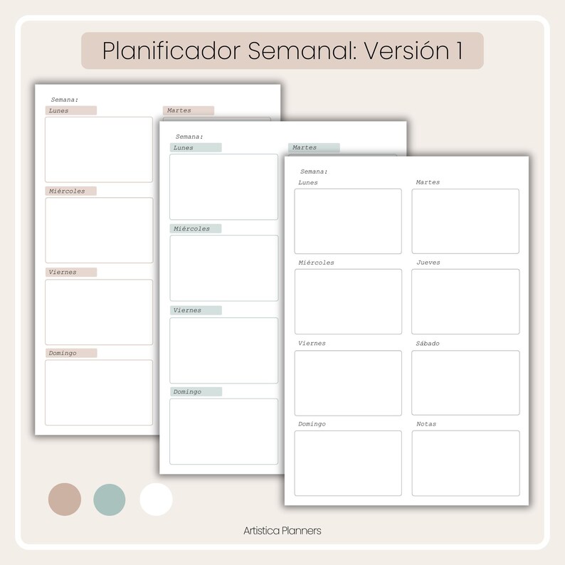 Planificador De Tareas Semanal Español / Plantillas Imprimibles ...