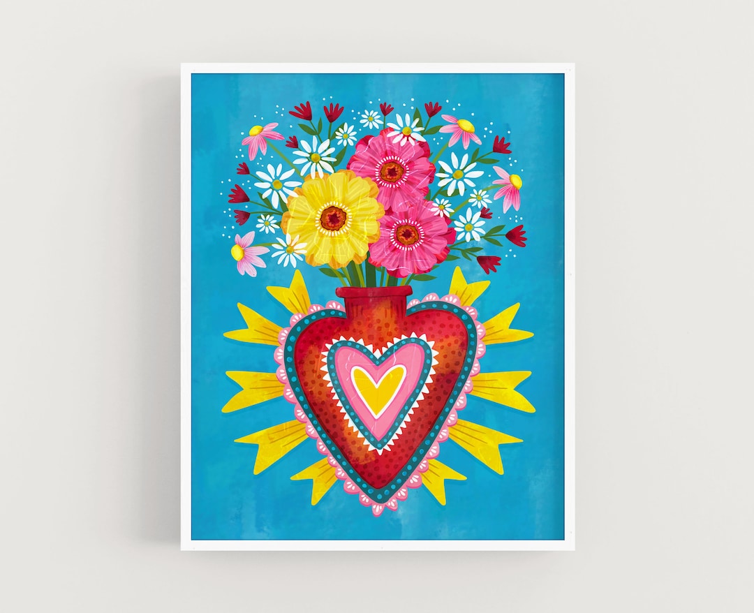 Happy Heart - Art Print 8x10 - Etsy
