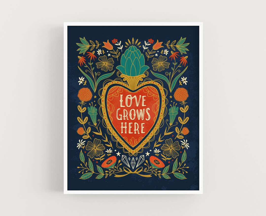 Love Grows Here - Art Print - Etsy