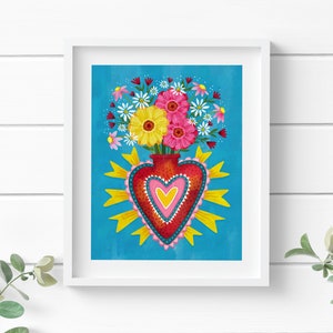 Happy Heart - Art Print 8x10 - Etsy