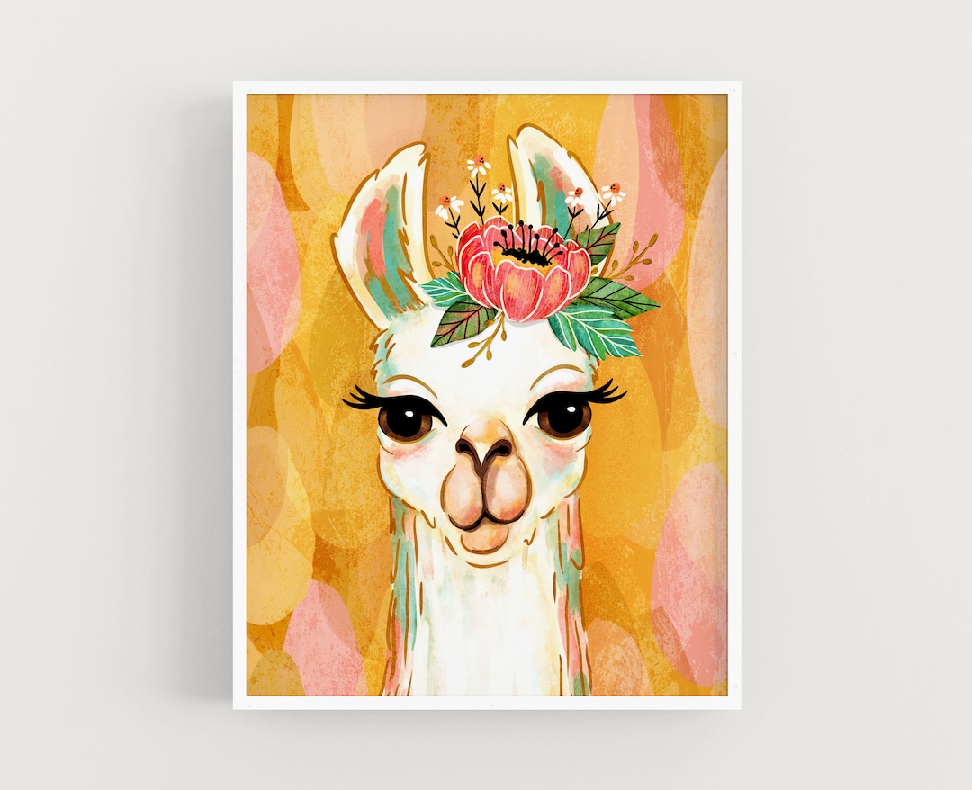 Llama Portrait - Art Print - Etsy