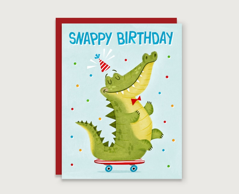 Snappy Birthday- Alligator Greeting Card - Etsy