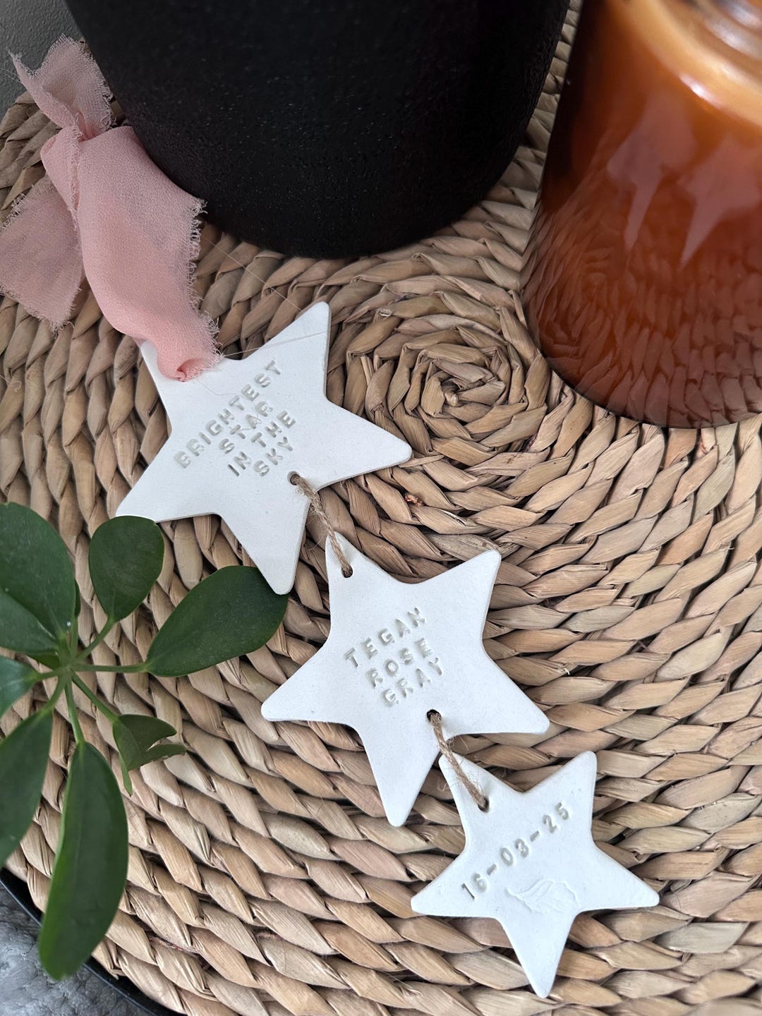 Handmade Memorial Star Ornament Thoughtful Gift – Custom Name & Date ...