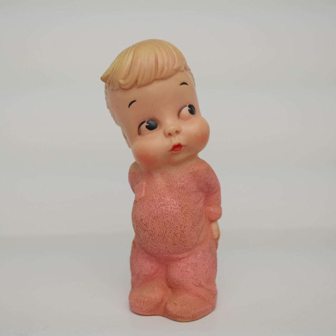 1956 Dreamland Creations Peek A Boo Girl in Pink Pajamas Squeaker Doll ...