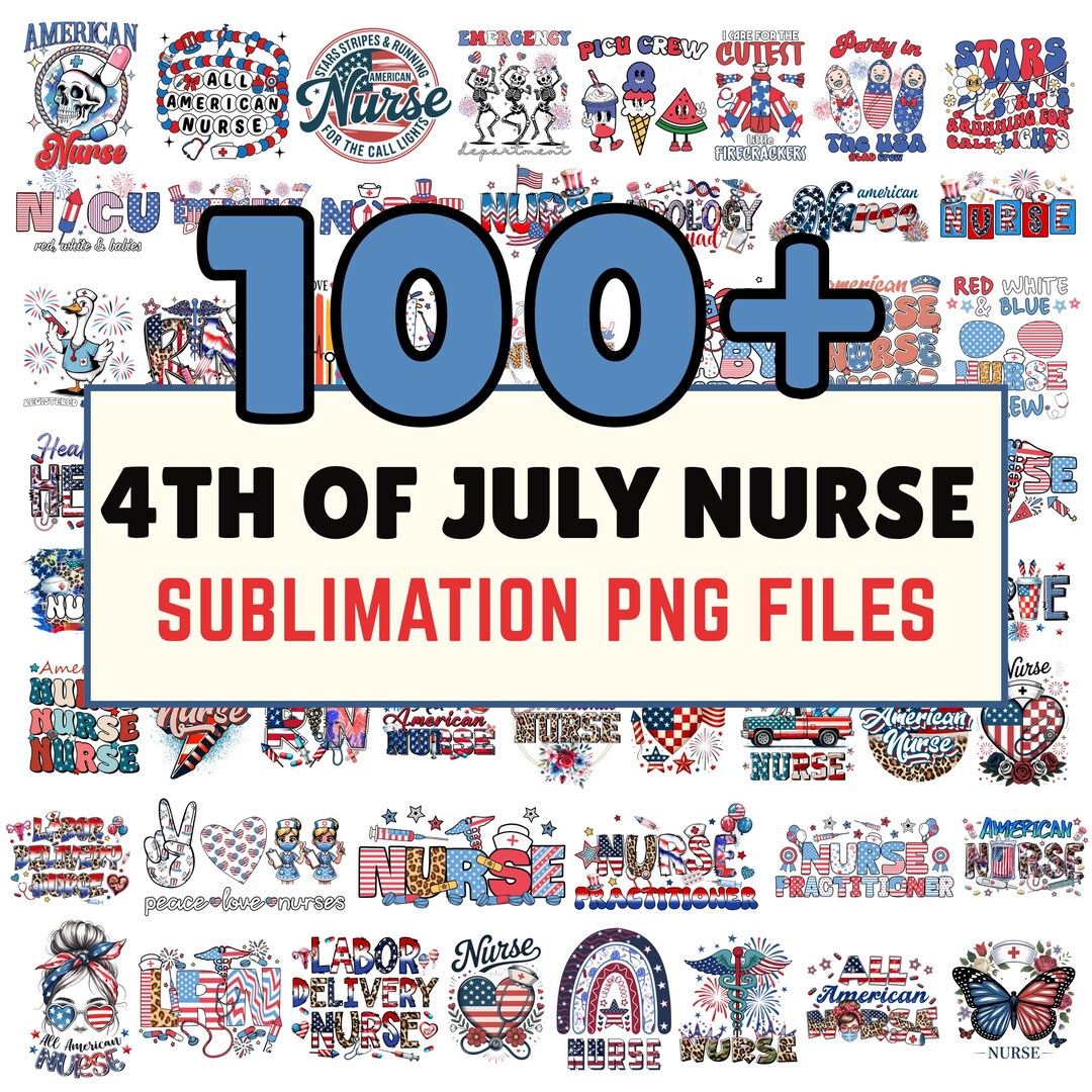 4th of July Nurse PNG Bundle, Stethoscope Png, Nurse Png, Nurse Life ...