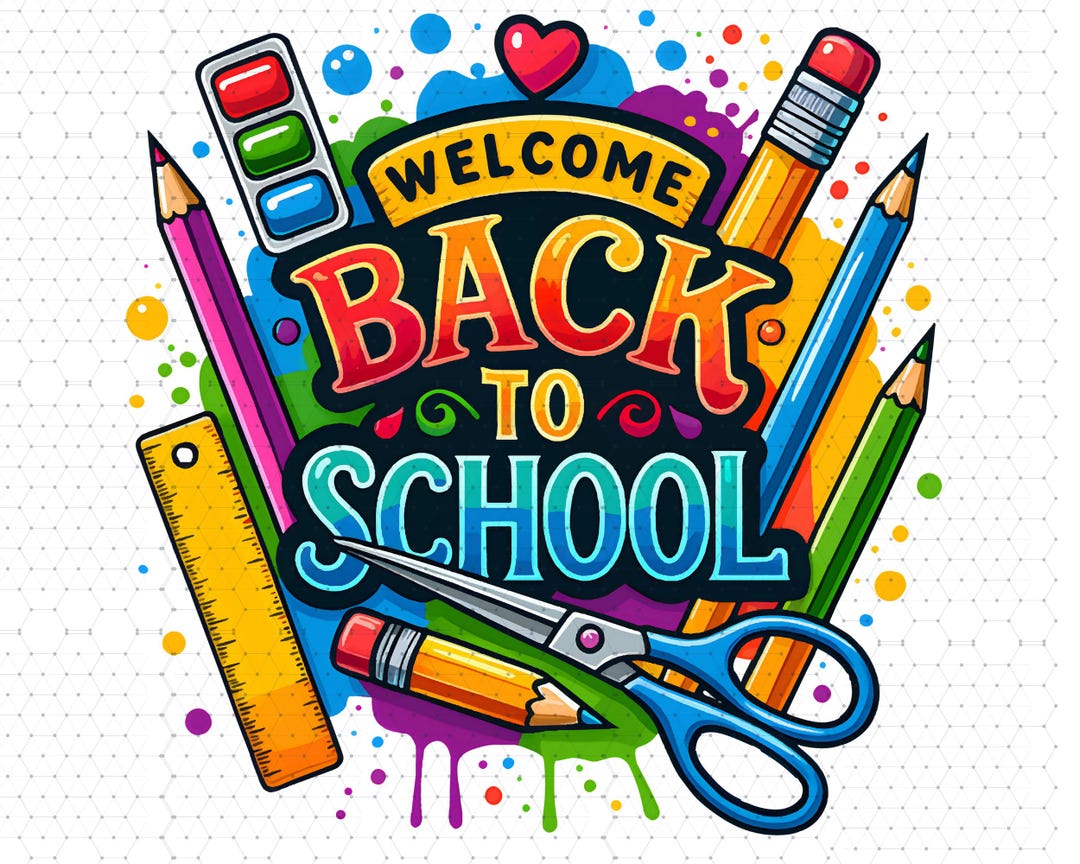 Back to School PNG: Colorful Sublimation Design (digital Download - Etsy