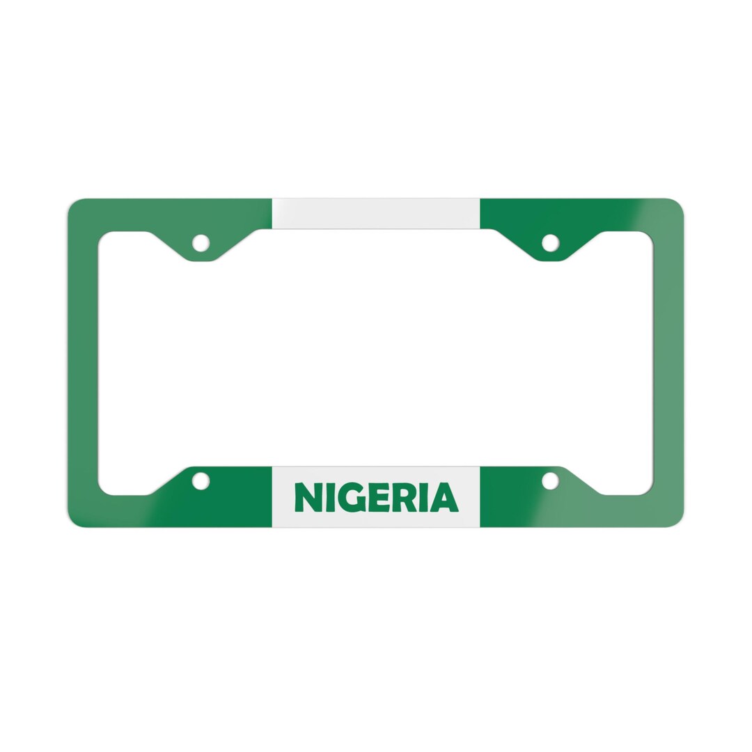 Nigeria Flag License Plate Frame, Nigerian Car Accessory, African Pride ...