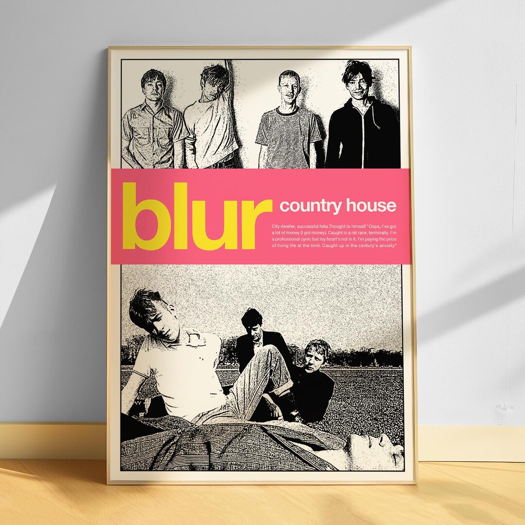 Blur Digital Fanart Poster, Britpop Poster, Alternative Rock Poster, 90s Music Poster, Digital ...