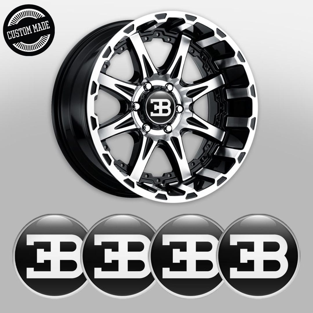 4 X Self-adhesive Vinyl Stickers for Wheel Center Hub Cap/logo Bugatti ...