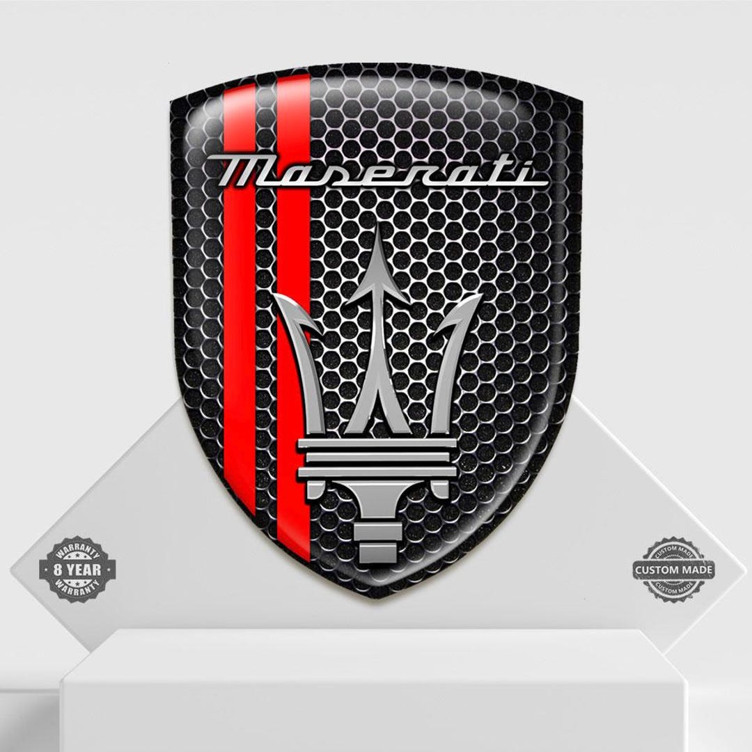 Unique Domed Emblem Decal Logo Maserati/self-applying Sticker Badge Car ...