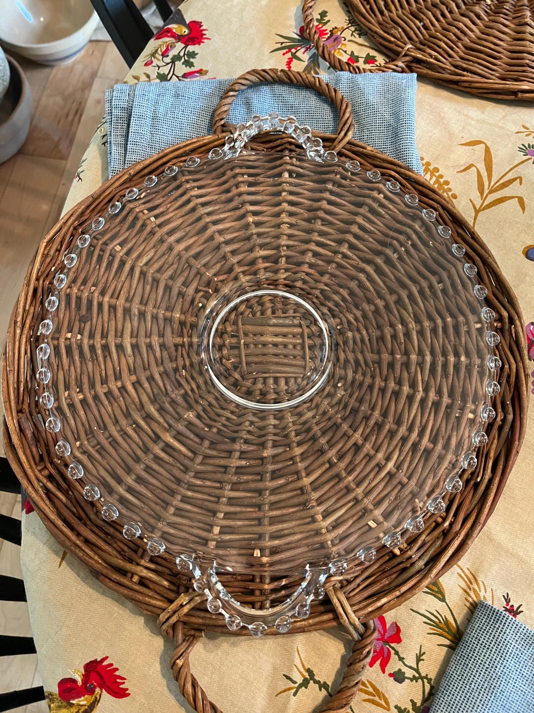 Candlewick Imperial Glass Tray Beaded Rim Tray Vintage Clear Glass Tray ...