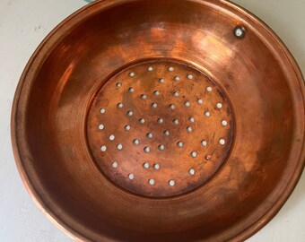 Copper Strainer With Brass Handle - Etsy