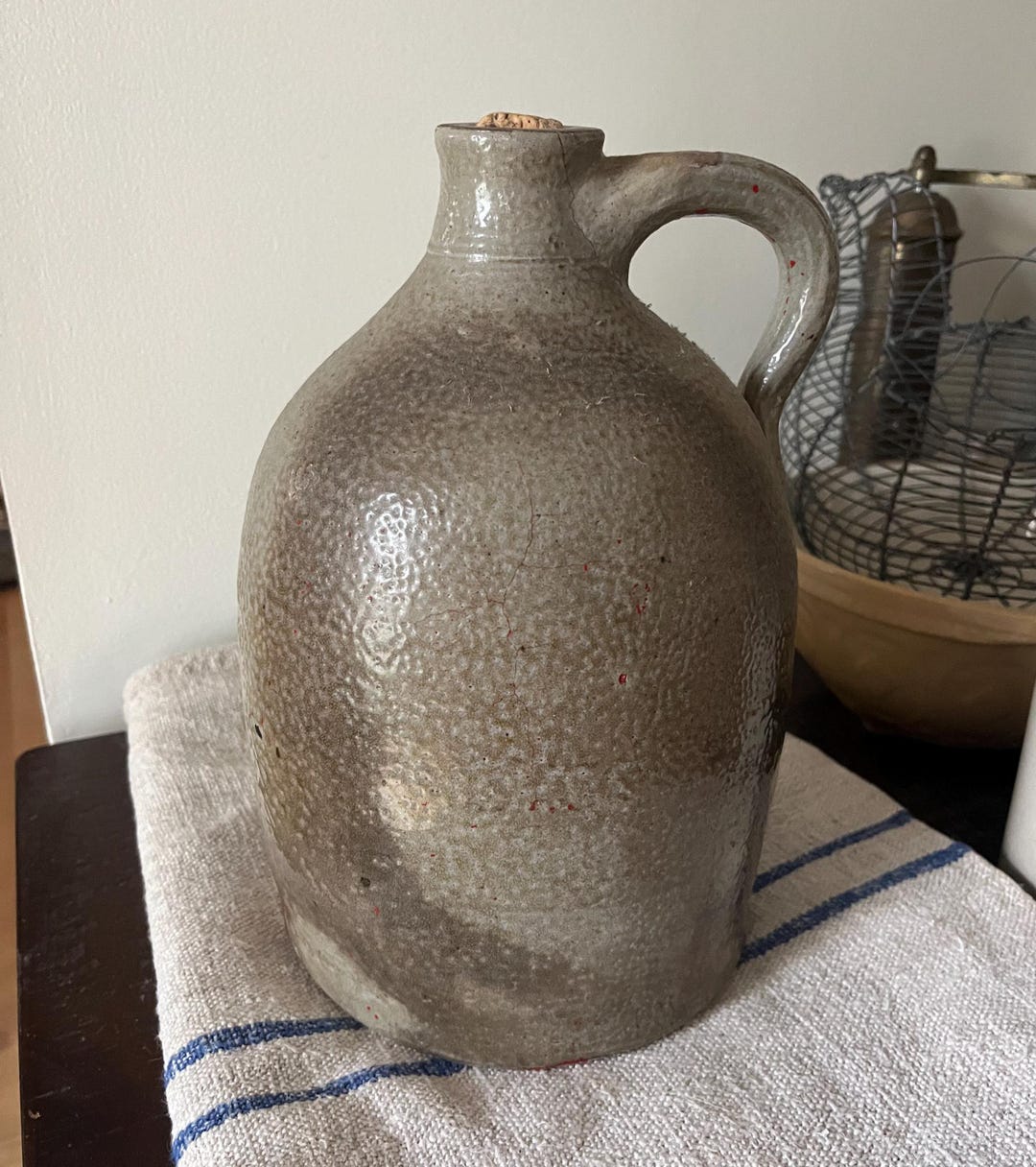 Antique Stoneware Jug Rustic Decor Whiskey Jug With Cork - Etsy