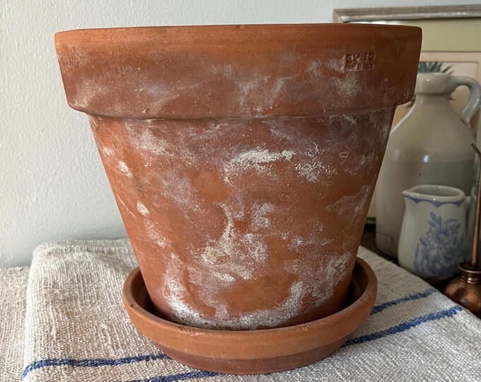 Vintage Terracotta Flower Pot With Saucer - Etsy