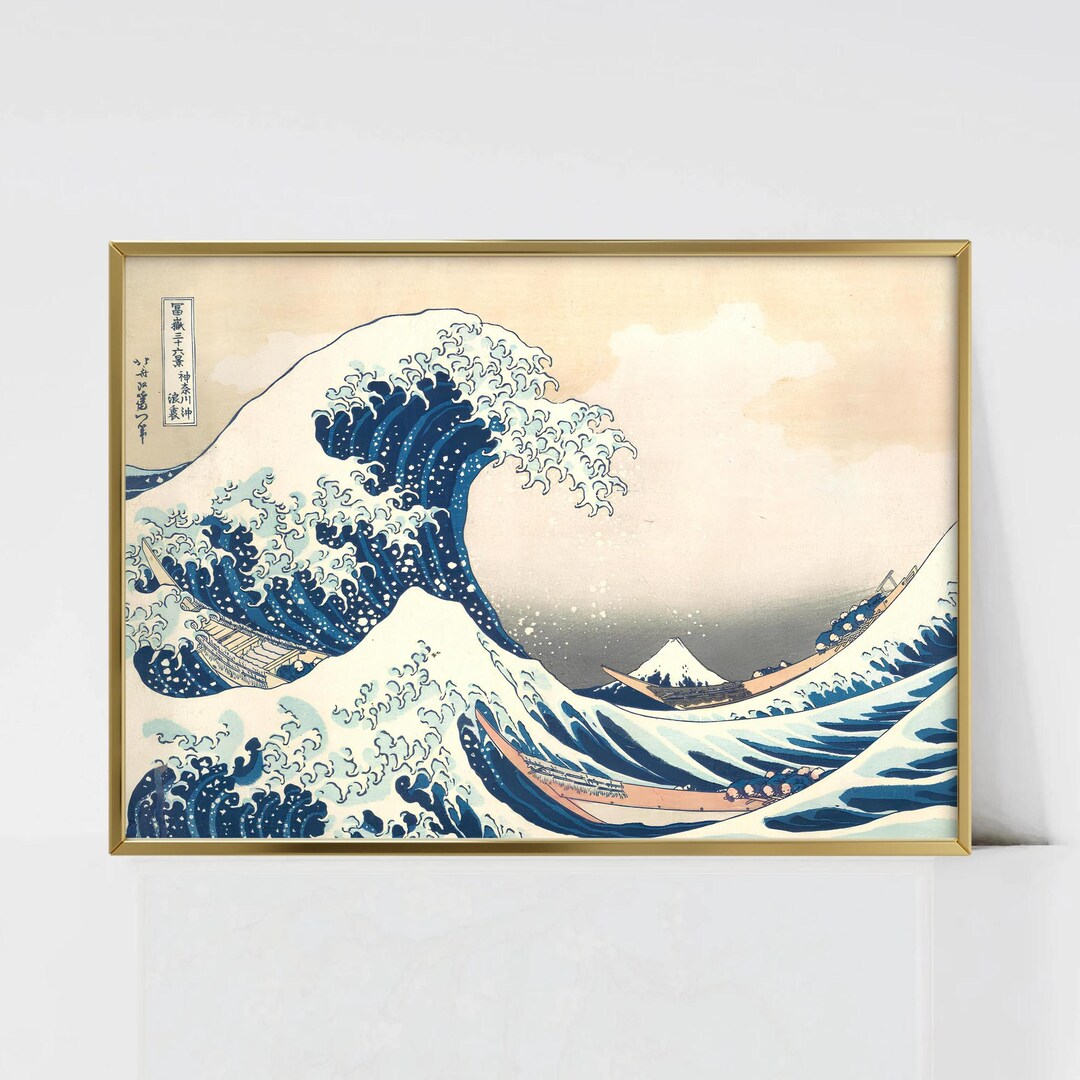 The Great Wave Hokusai Poster 1831, Japanese Wall Art, Hokusai Print ...