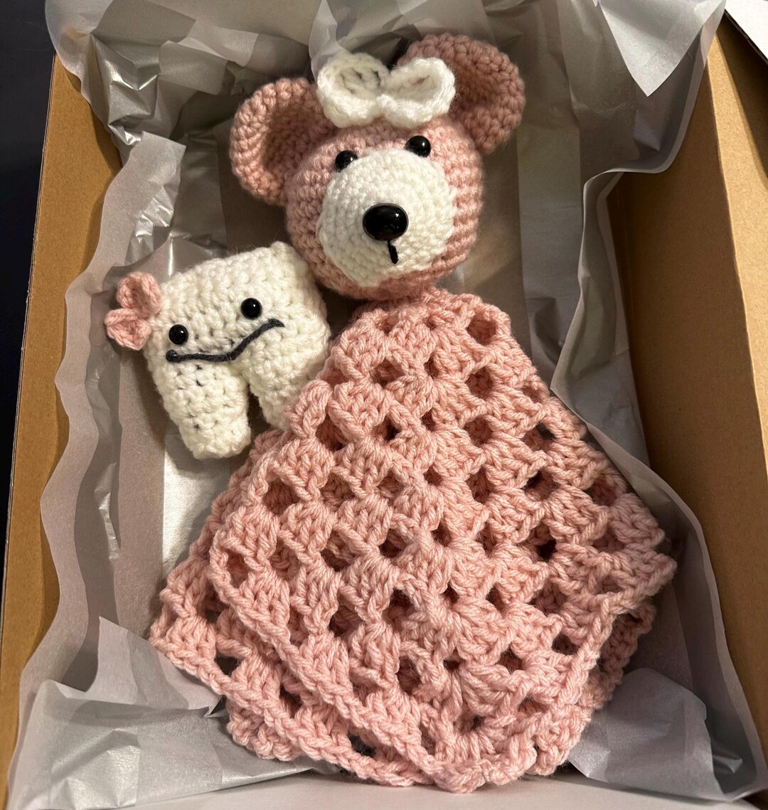 Handmade Rose Pink Teddy Bear Lovie & Tooth Fairy Buddy Set With Pocket ...