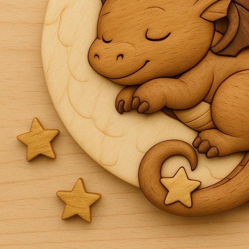 Intarsia Dragon Pattern PDF - DIY Scroll Saw Woodworking Plan - Scroll ...