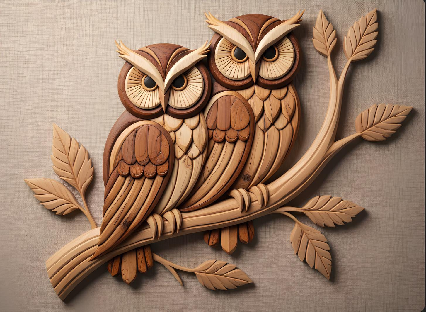 Owl Intarsia Pattern – Scroll Saw PDF Template – DIY Woodworking Plan ...