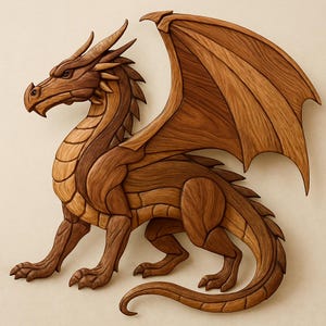 Dragon Intarsia Pattern DIY - Scroll Saw Woodworking Plan PDF - Fantasy ...