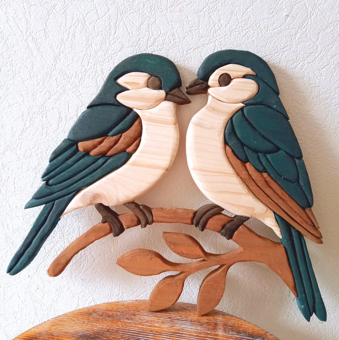 Love Birds Intarsia Pattern – Scroll Saw PDF Template – Romantic DIY ...