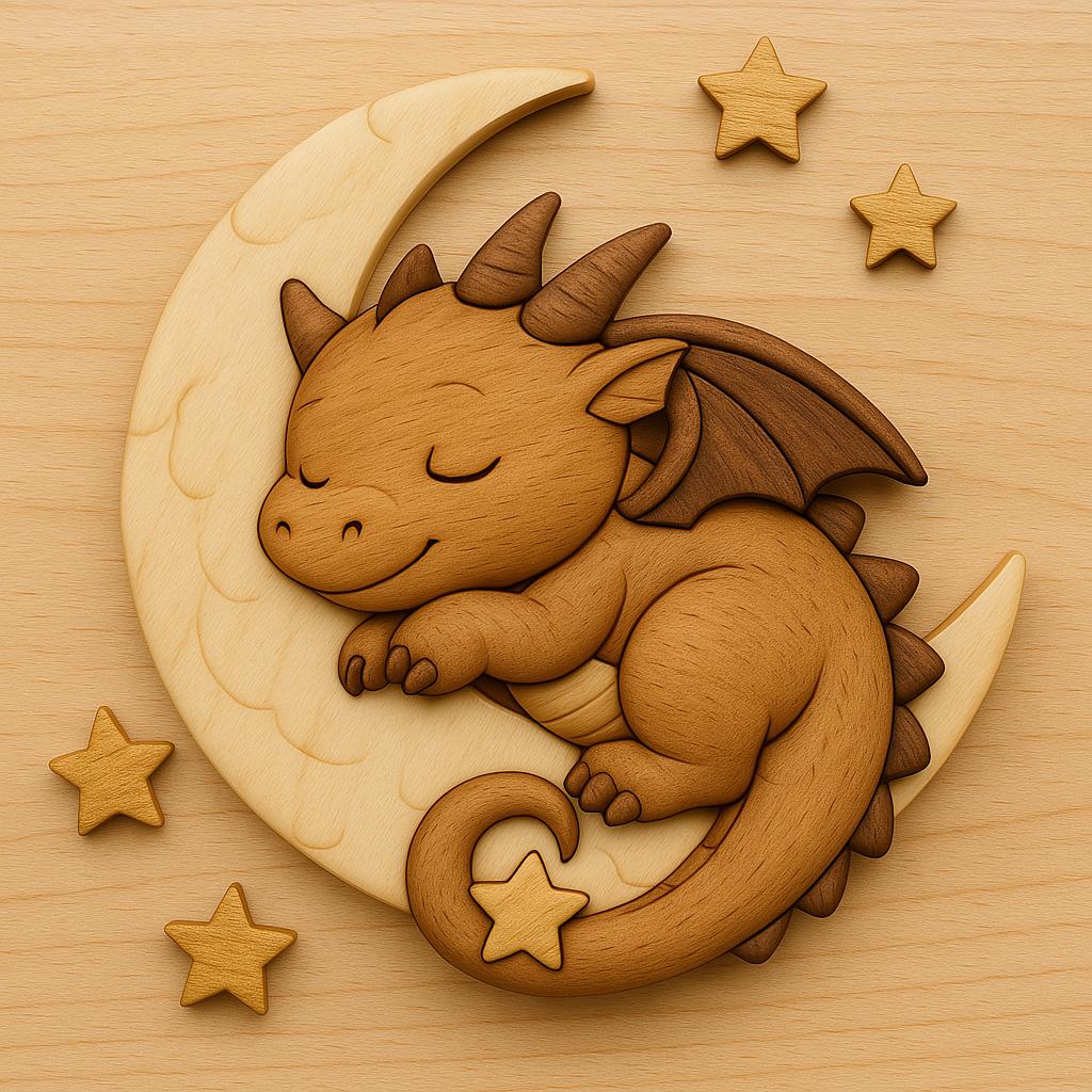 Intarsia Dragon Pattern PDF - DIY Scroll Saw Woodworking Plan - Nursery ...