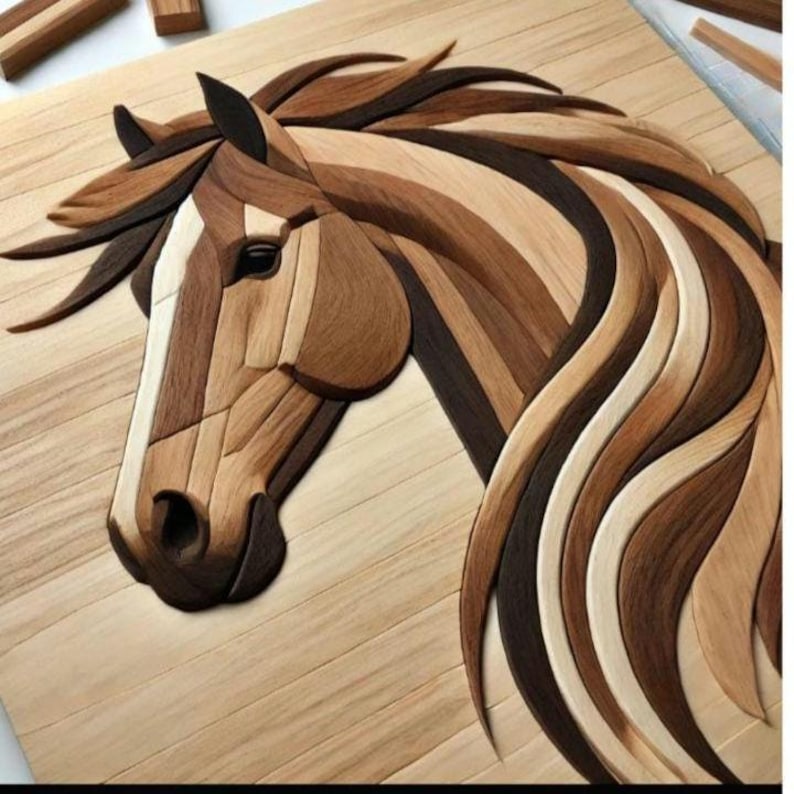 Intarsia Horse Scroll Saw Pattern: Digital PDF Download for Wood ...