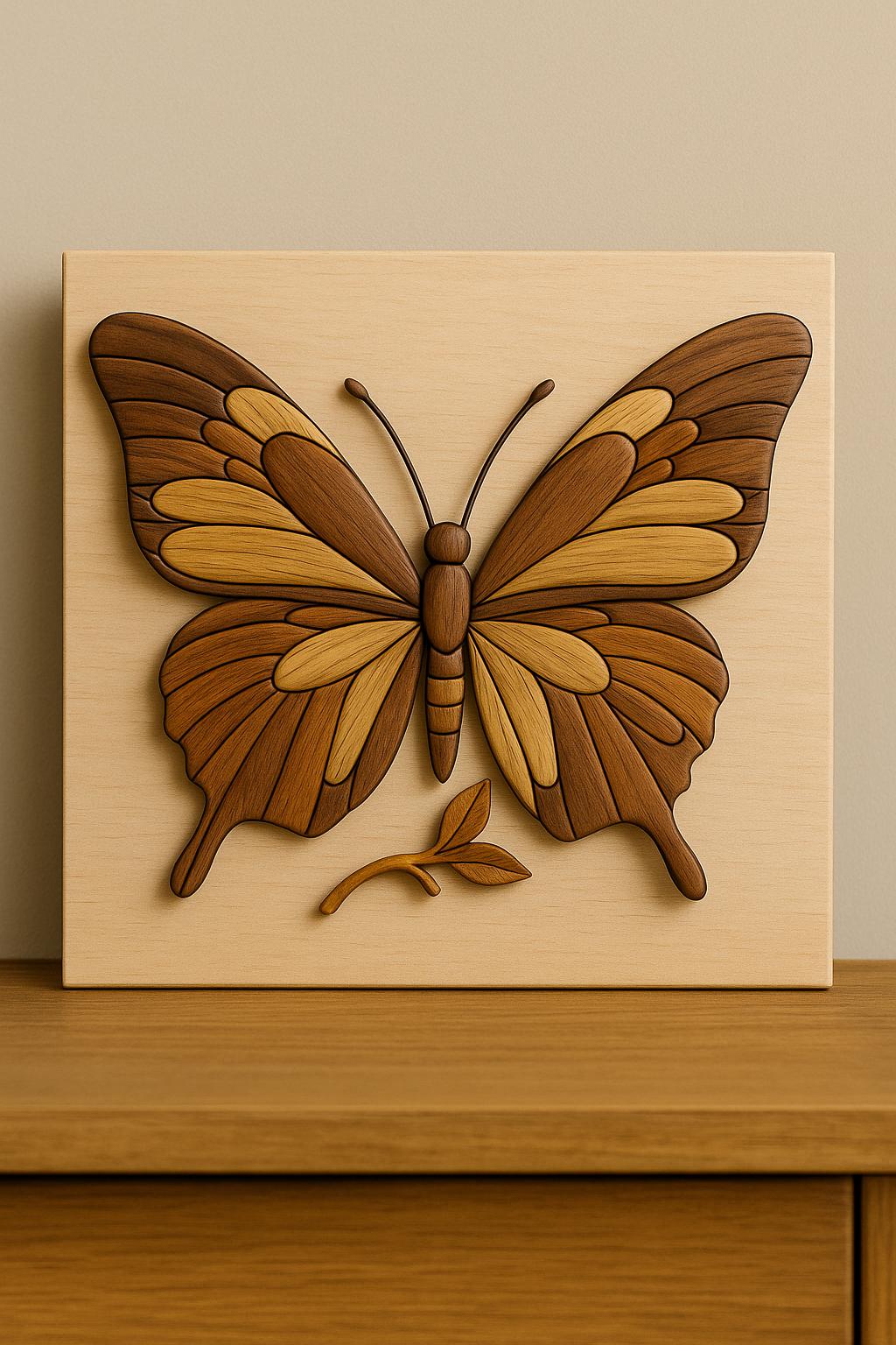 Butterfly Intarsia Pattern PDF – Scroll Saw Woodworking Template DIY ...