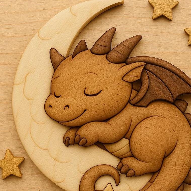 Intarsia Dragon Pattern PDF | DIY Scroll Saw Woodworking Plan ...
