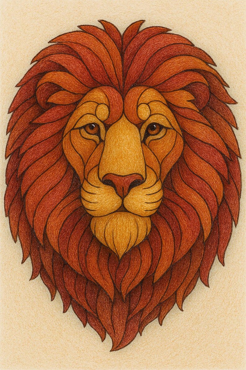 Intarsia Lion Head Pattern PDF DIY Woodworking Scroll Saw Plan for ...