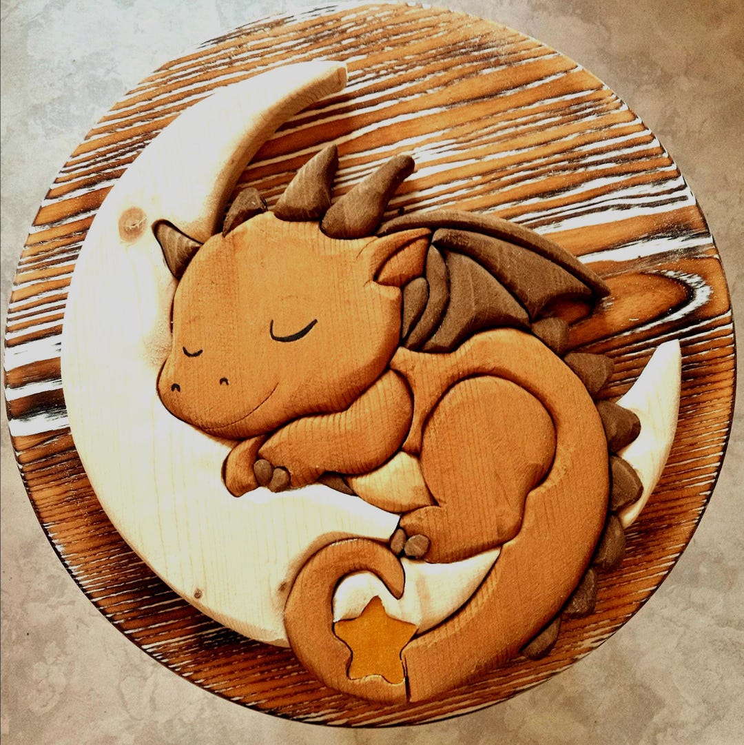 Intarsia Dragon Pattern PDF | DIY Scroll Saw Woodworking Plan ...
