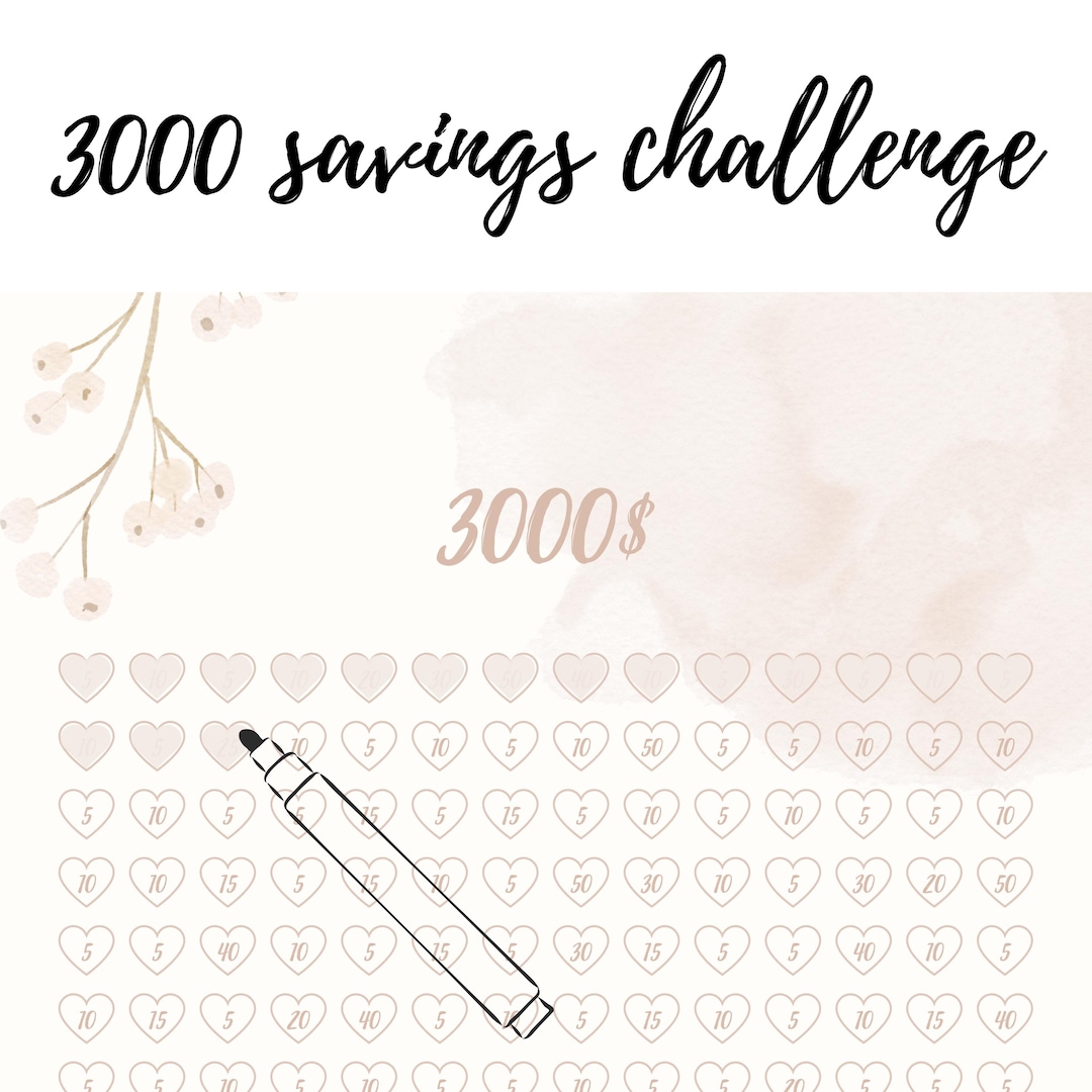 Peachy 3000 | Savings Challenge Printable, Savings Tracker, Money ...