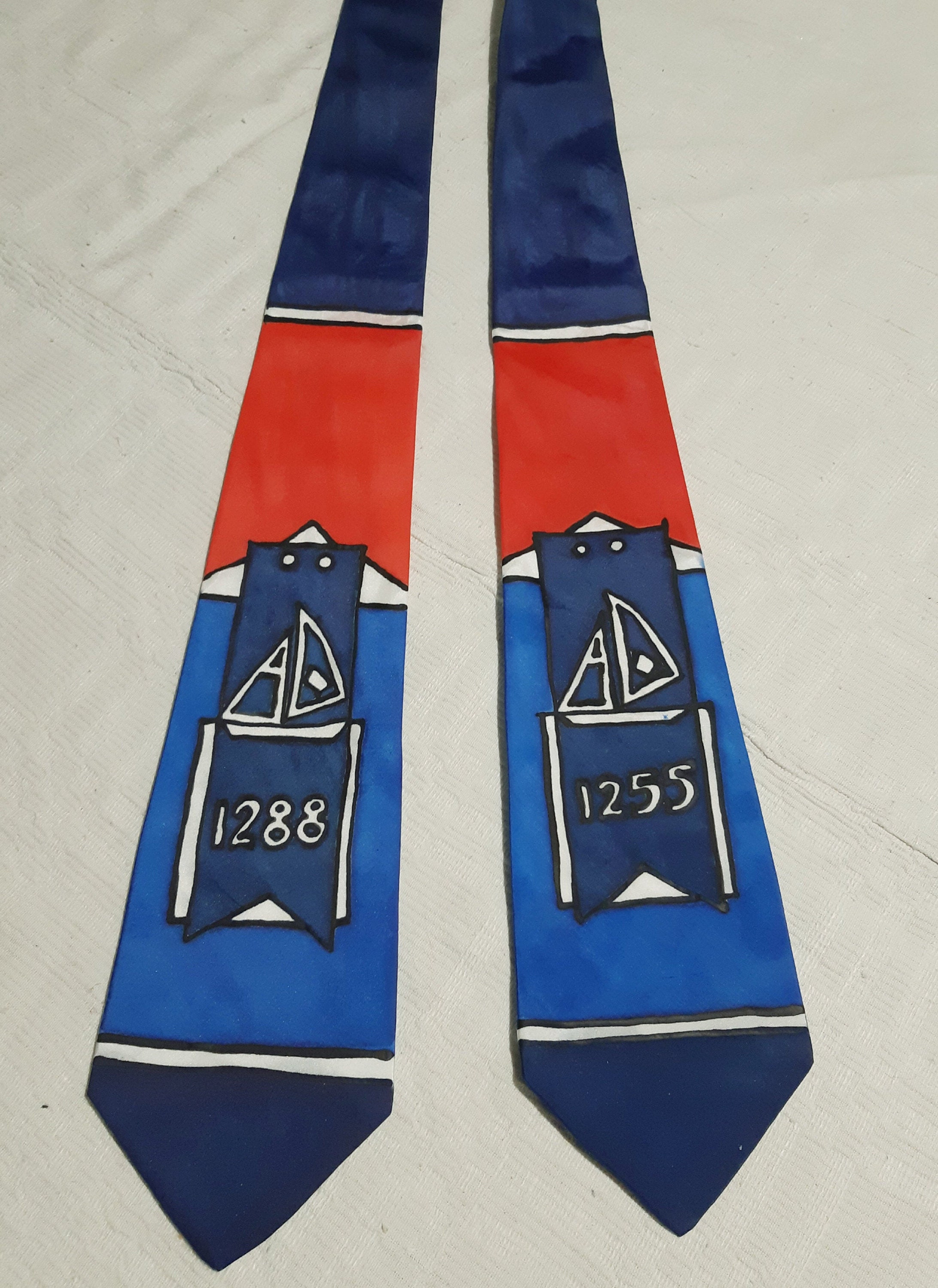 Custom Silk Tie Designed and Hand Painted by Artist VIP Service, Tie ...