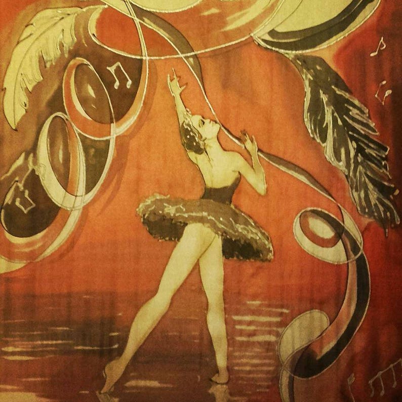 Custom Dancer Figure Painted on Silk. Made to Order. the Portrait of ...