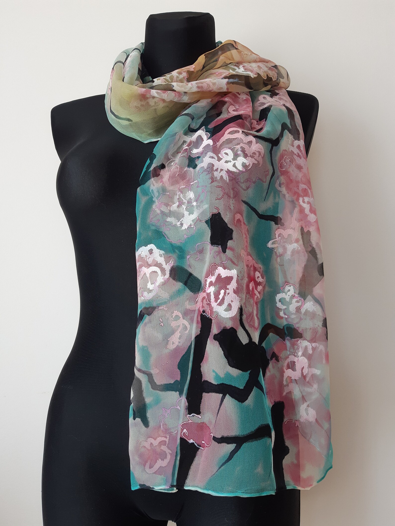 Magic Silk Scarf Custom Made. Handpainted in Your Colors and - Etsy