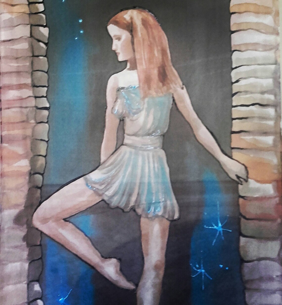 Custom Dancer Figure Painted on Silk. Made to Order. the Portrait of ...