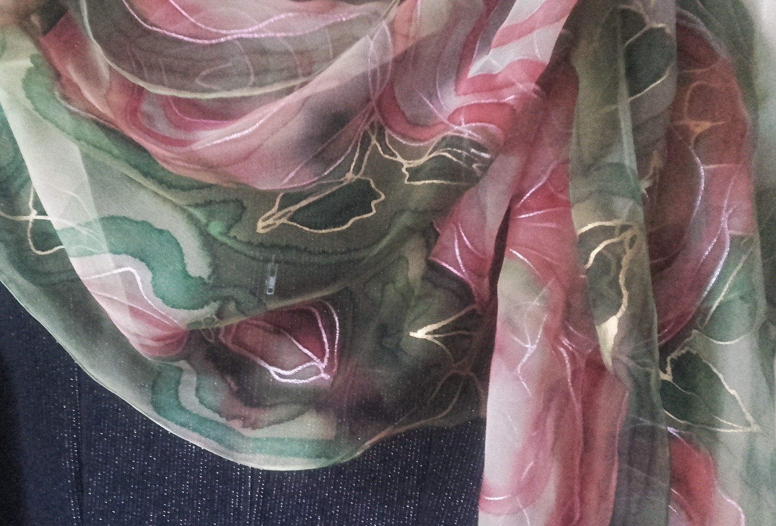 Custom Designer's Silk Scarf With YOUR Motifs in YOUR Colors. Hand ...