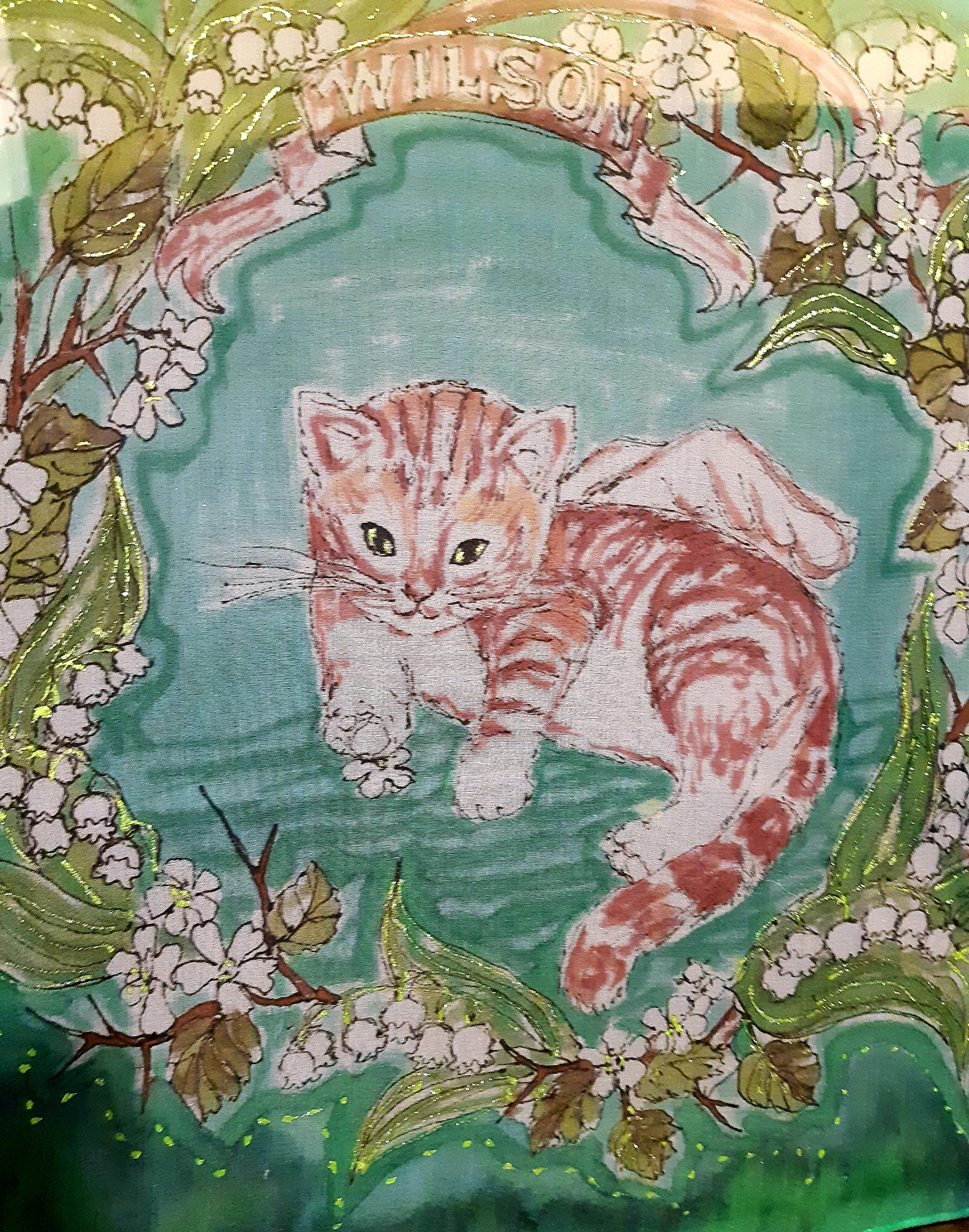 Cat Portrait Painting on Silk. the Picture of Your Cat Painted - Etsy