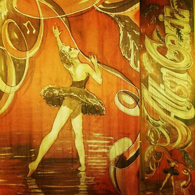 Custom Dancer Figure Painted on Silk. Made to Order. the Portrait of ...