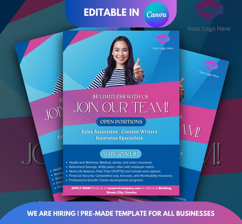 EASY TO EDIT | We Are Hiring Template, Hiring Announcement, Flyer, Job ...