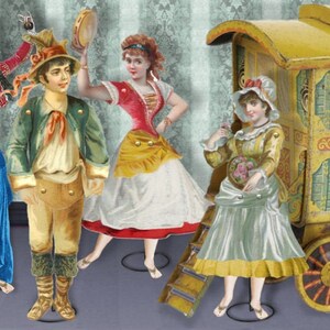 Bohemian Gypsy Paper Puppet Group 1 Marionettes Jumping Jack - Etsy