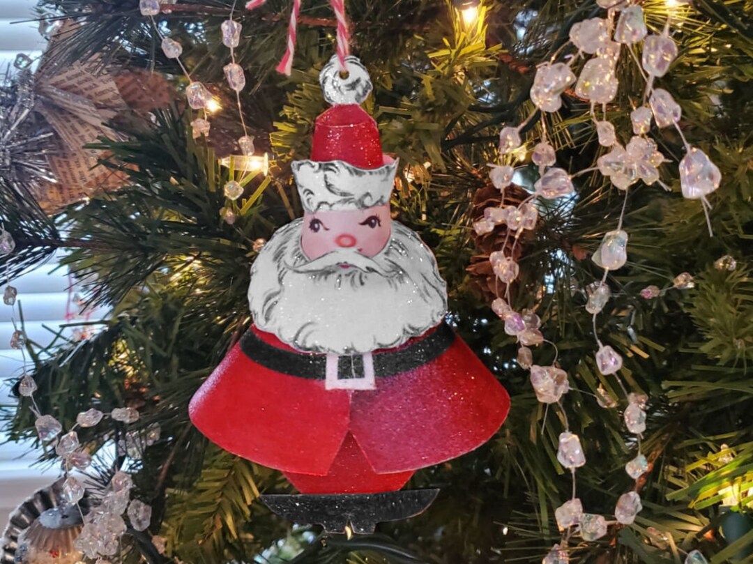 Printable Vintage Paper Santa Christmas Ornament Template Pattern ...