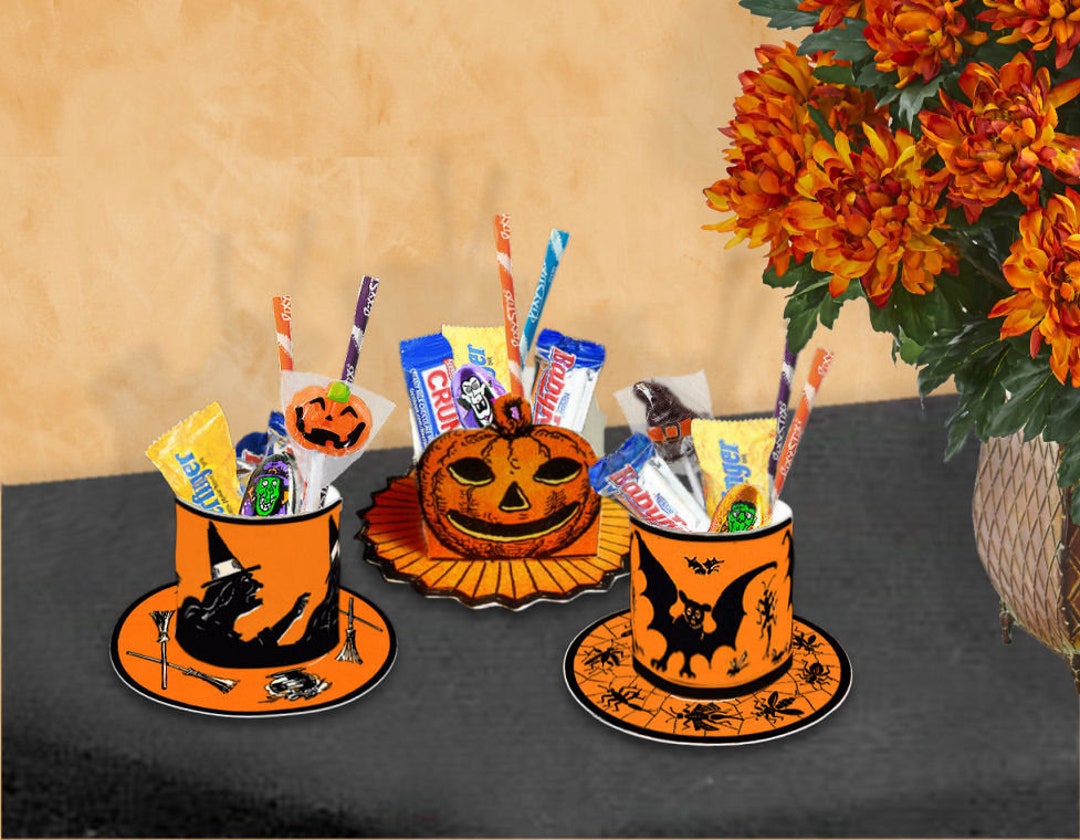 Printable Halloween Nut Cup Candy Cups Party Favor Retro Beistle ...