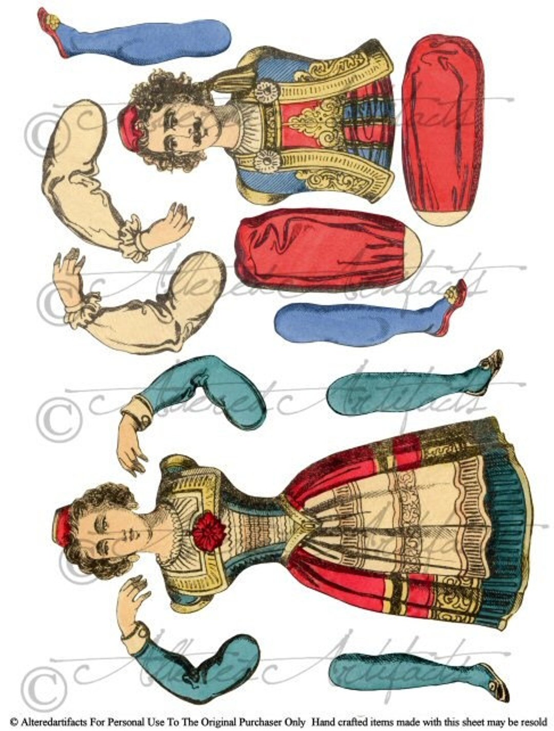 Printable Vintage Gypsy Paper Puppet Printable Paper Doll - Etsy UK