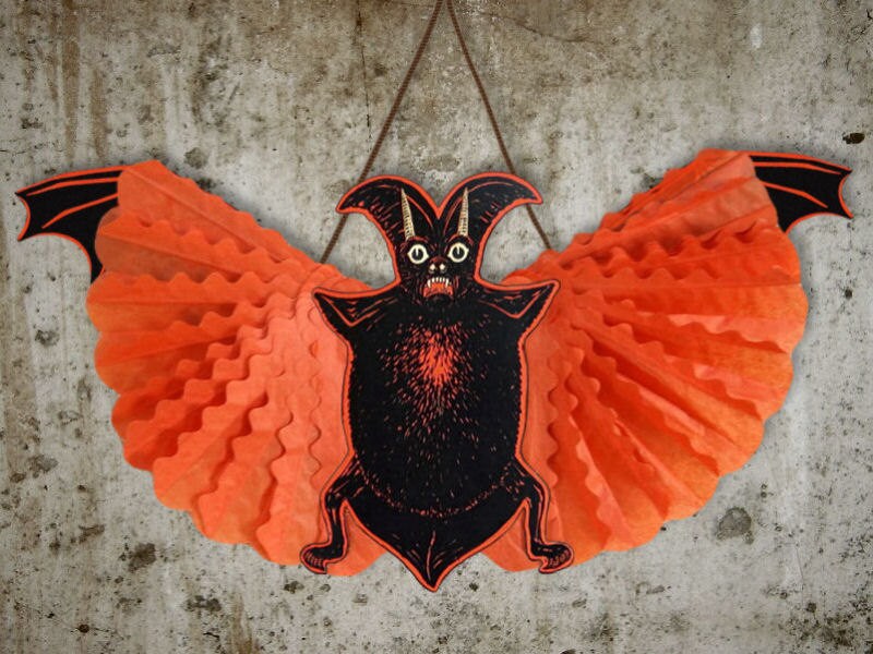 Vintage Devil Bat Paper Puppet Printable Halloween Party | Etsy UK