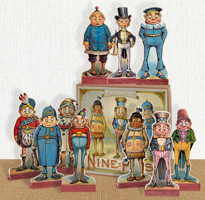 Nine Pins Brownies Game Table Top Bowling Vintage Style Palmer | Etsy ...