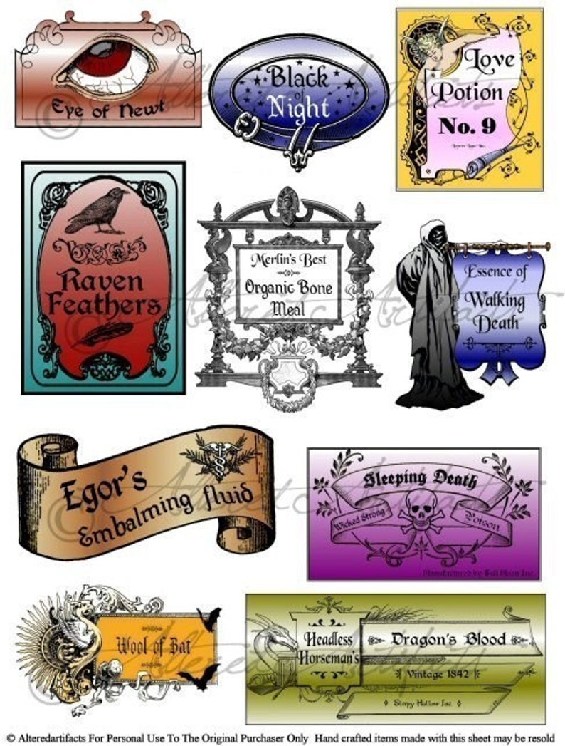 Printable Halloween Poison Labels Printable Potion Bottle - Etsy