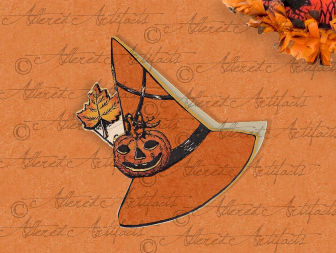 Printable Retro Halloween Fortune Teller Game Witch Hats Place Cards ...