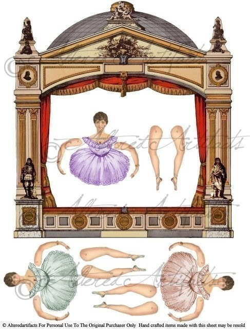 Ballet Paper Puppet Theater Vintage Night at the Ballet - Etsy