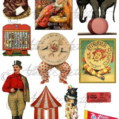 Vintage Circus Printable Paper Pack INSTANT Download | Etsy